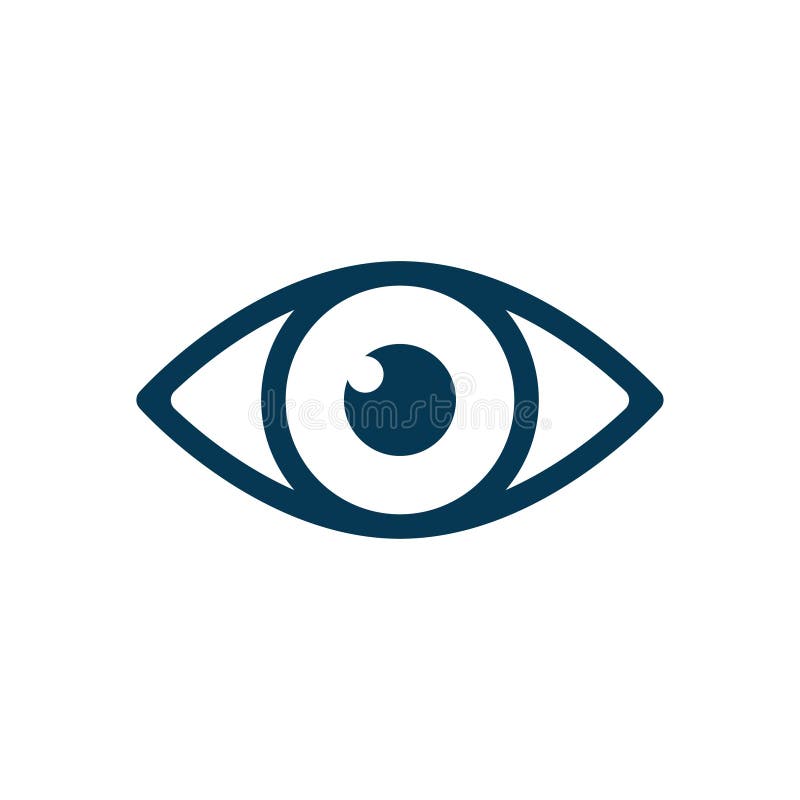 Eye Icon Vector Isolated on White Stock Illustration - Illustration of ...