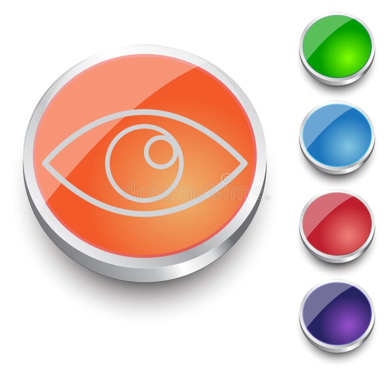 Eye Icon - Vector. Round Button Collection. Stock Vector - Illustration ...
