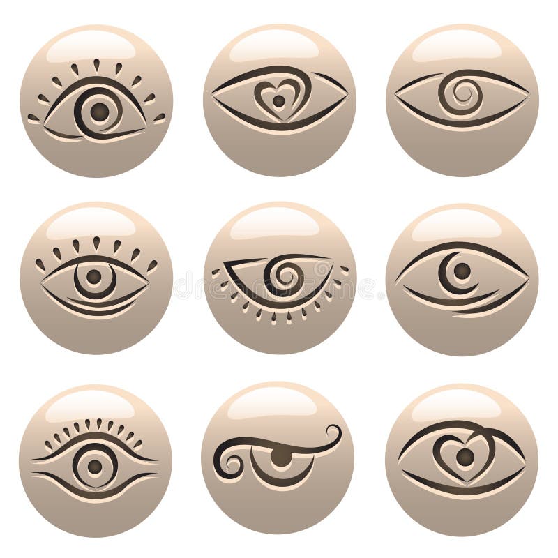 Abstract eye symbol set stock vector. Illustration of clipart - 31103765