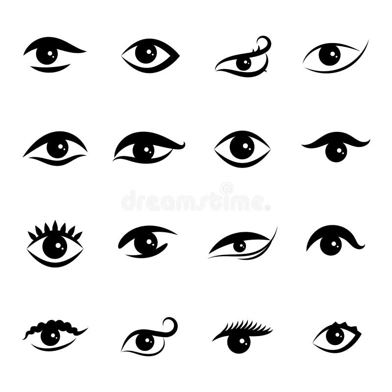 Eye Icons Isolated on White Background Stock Vector - Illustration of ...