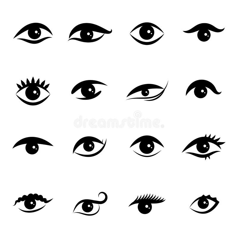 Eye Icons Isolated on White Background Stock Vector - Illustration of ...