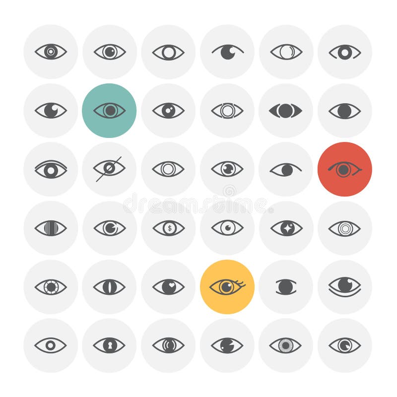Eye icons set. stock vector. Illustration of icon, abstract - 52844817