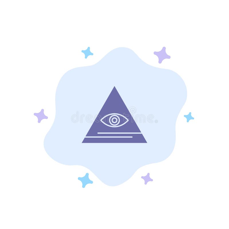Eye, Illuminati, Pyramid, Triangle Blue Icon on Abstract Cloud ...