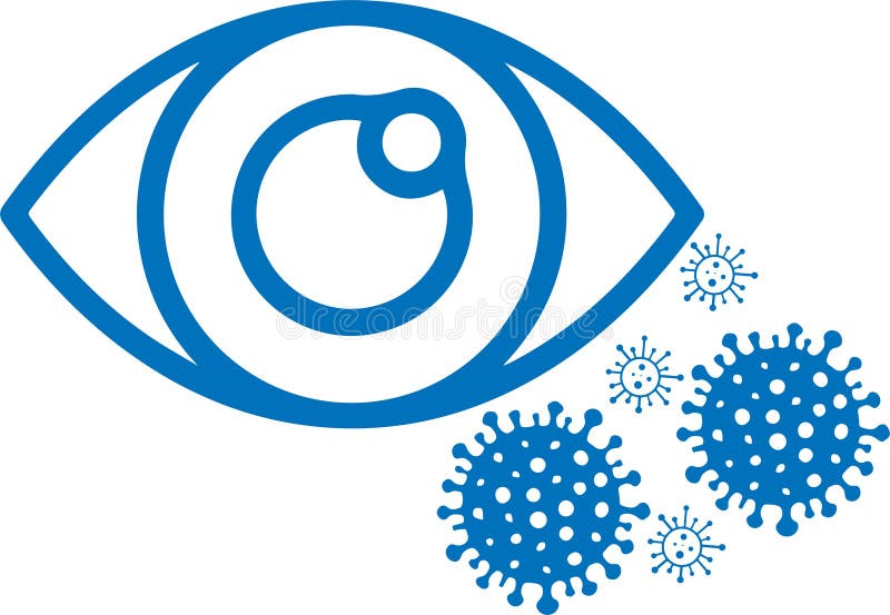 Eye Infection Icon, Painful Eye, Virous Attack Eye Blue Vector Icon ...