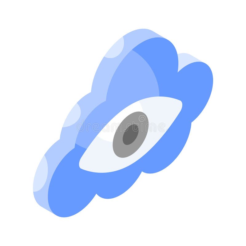 Eye Inside Cloud Showing Concept Icon of Cloud Monitoring, Ready To Use ...