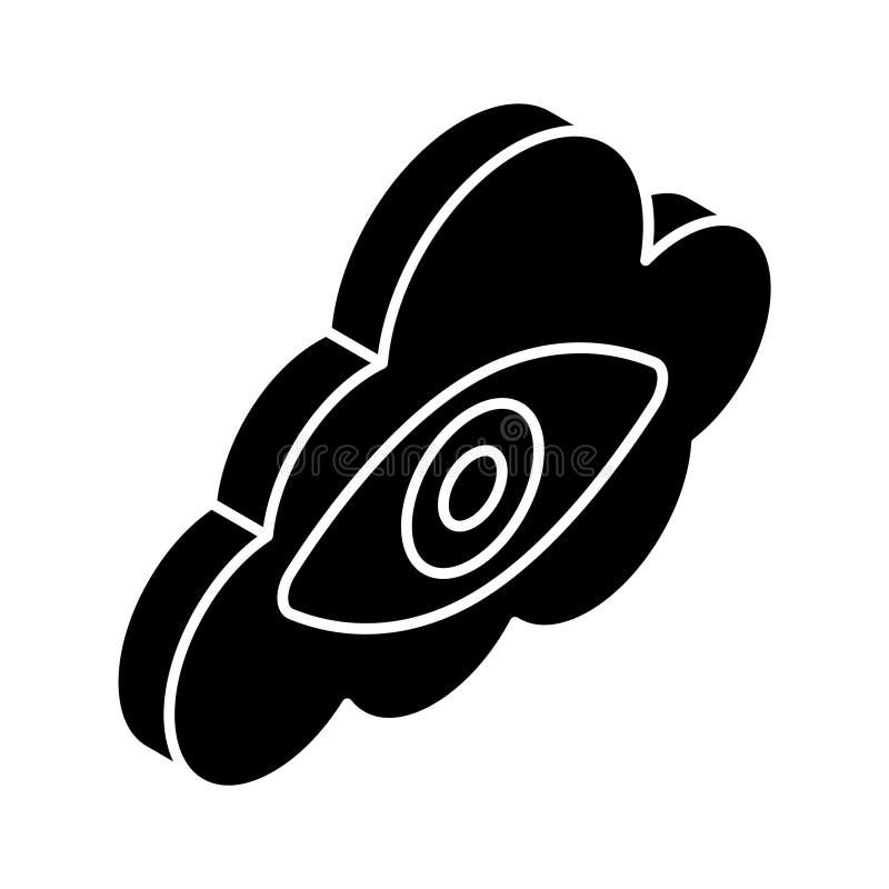 Eye Inside Cloud Showing Concept Icon of Cloud Monitoring, Ready To Use ...