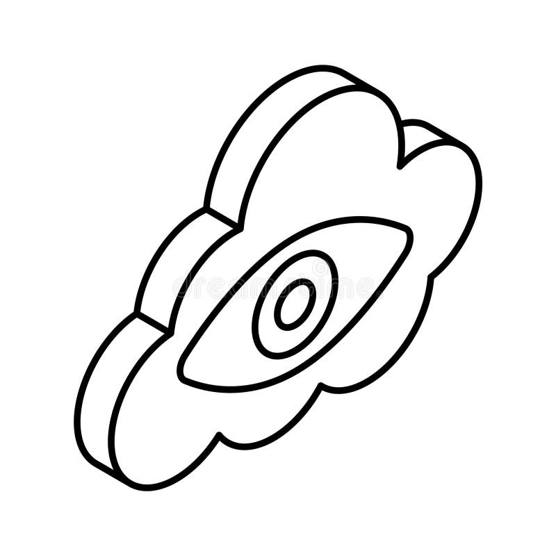 Eye Inside Cloud Showing Concept Icon of Cloud Monitoring, Ready To Use ...