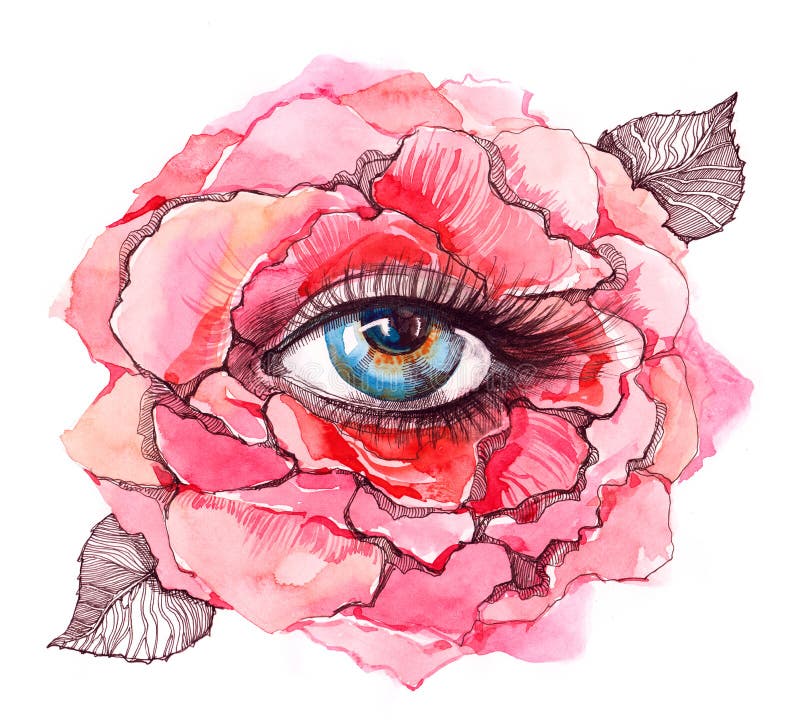 Eye inside rose stock illustration. Illustration of closeup - 22229969