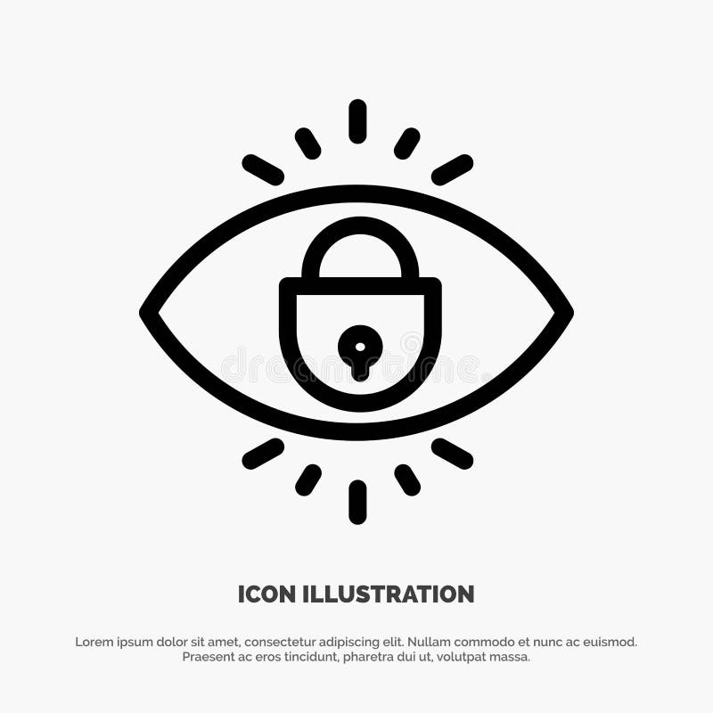 Eye, Internet, Security, Lock Line Icon Vector Stock Vector ...
