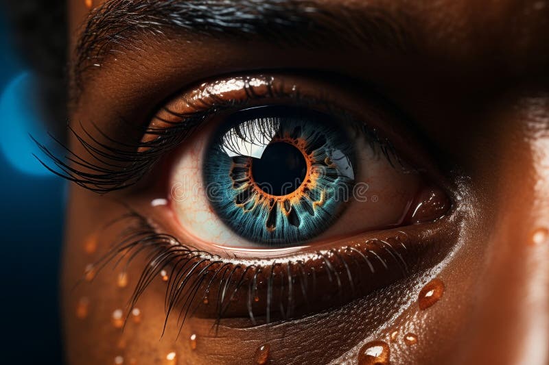 Eye with an Iris and Pupil of an Unusual Color,retaining Its Texture ...