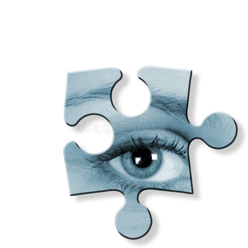 Puzzle eye stock illustration. Illustration of lashes, concept - 529510