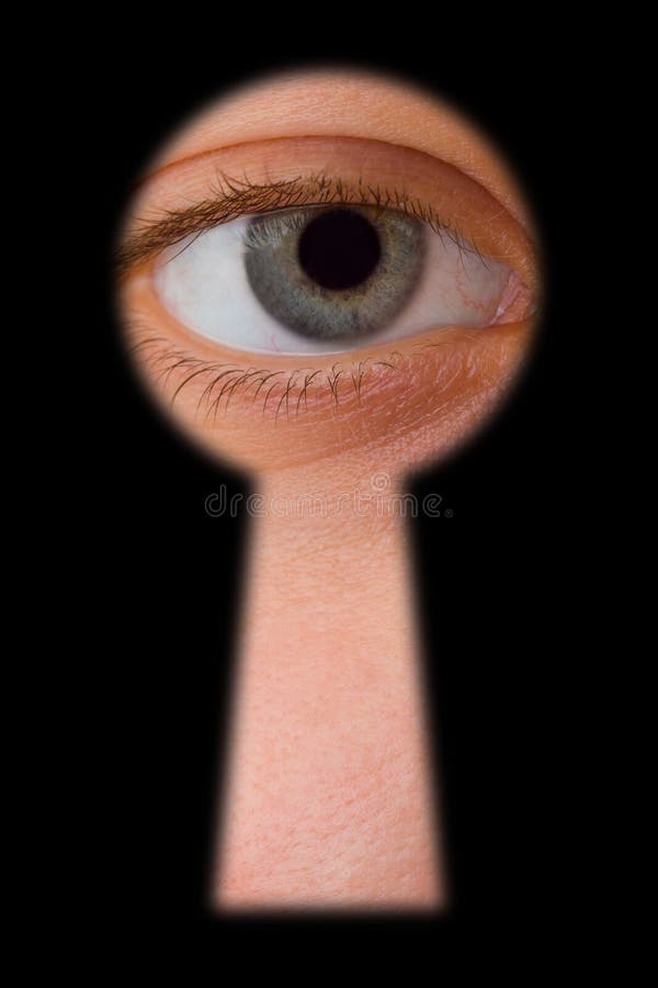 Eye in keyhole stock image. Image of circle, eyelash - 11155789