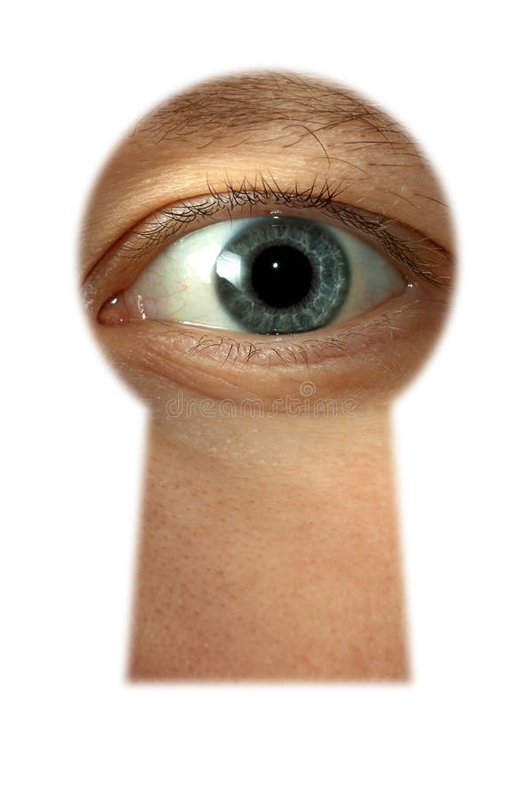 Eye in keyhole black stock photo. Image of crime, human - 31387302