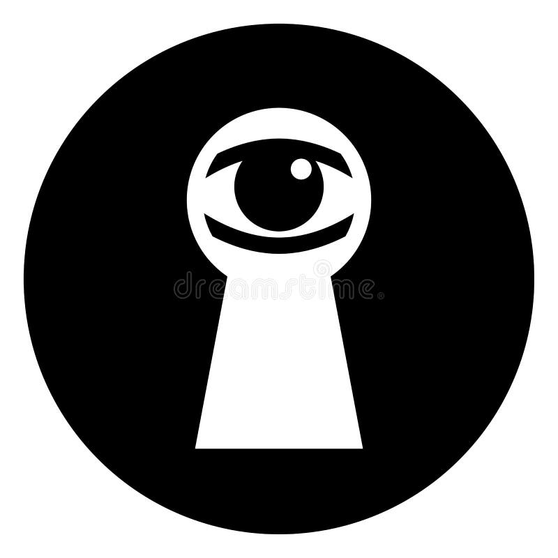 Eye in Keyhole, Voyeurism Icon Stock Vector - Illustration of intrusion ...