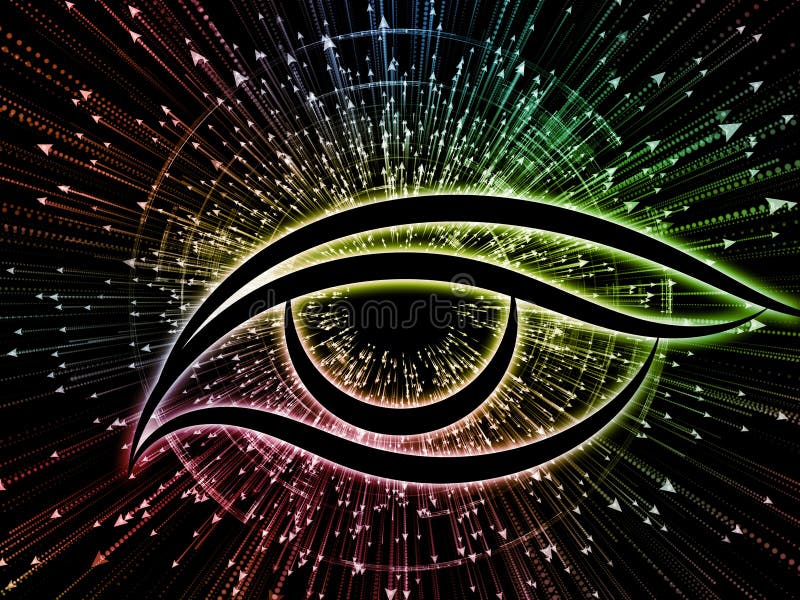 Paths of Visual Information Stock Illustration - Illustration of disc ...