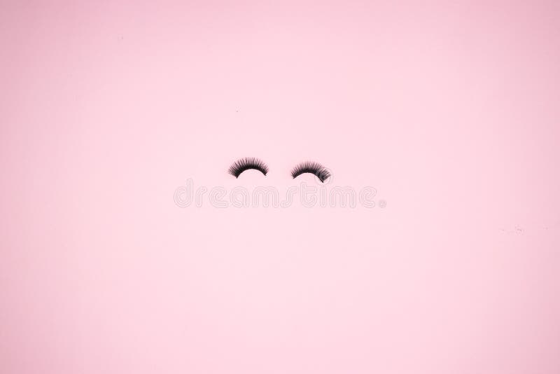 Eye Lashes on the Pink Background Stock Photo - Image of glamour ...