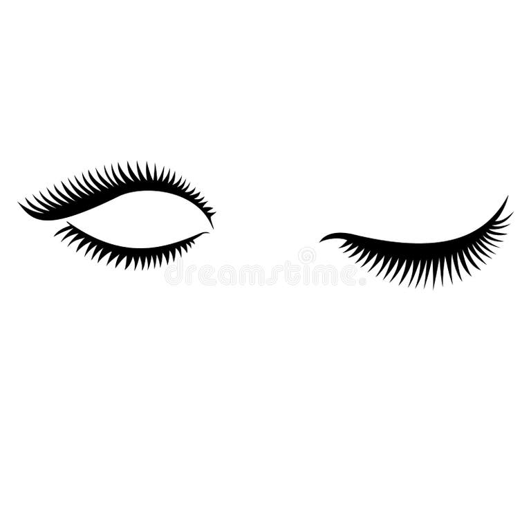 Eye Lashes Vector . Lashes Vector. Open and Close Lashes Stock Vector ...