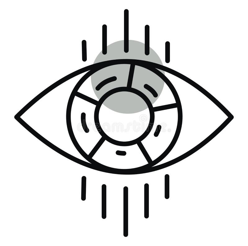 Eye with lens, icon stock vector. Illustration of icon - 258925867