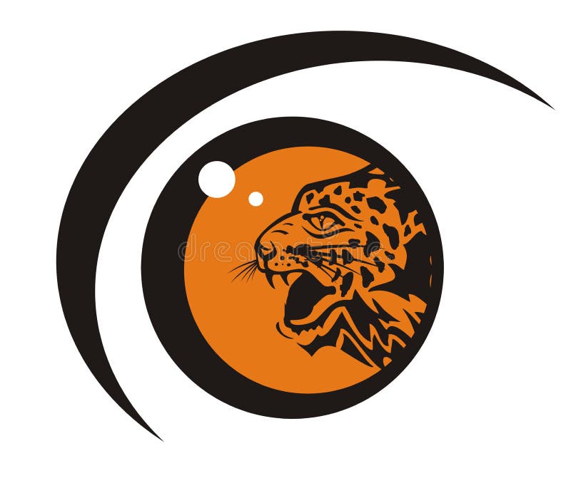 Eye with leopard head stock vector. Illustration of sign - 89258507