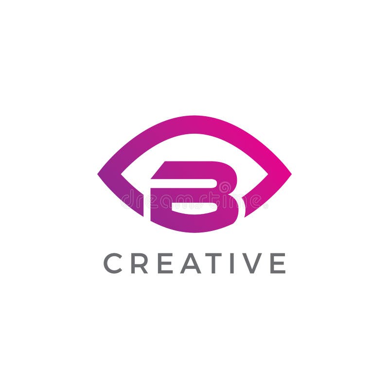 Eye Letter B Logo. B Letter Design Vector with Eye Stock Illustration ...