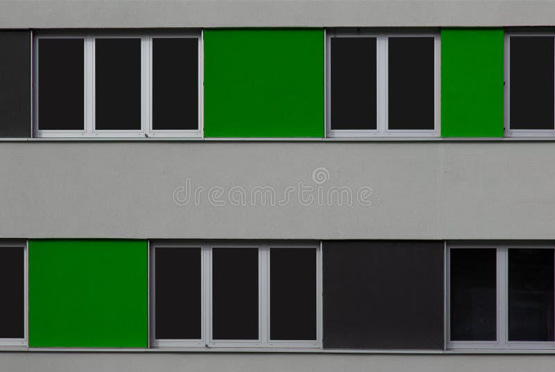 Eye-level Shot of a Colorful Facade of a Building with Windows Stock ...