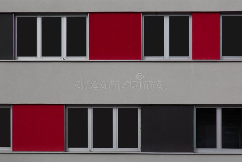 Eye-level Shot of a Colorful Facade of a Building with Windows Stock ...