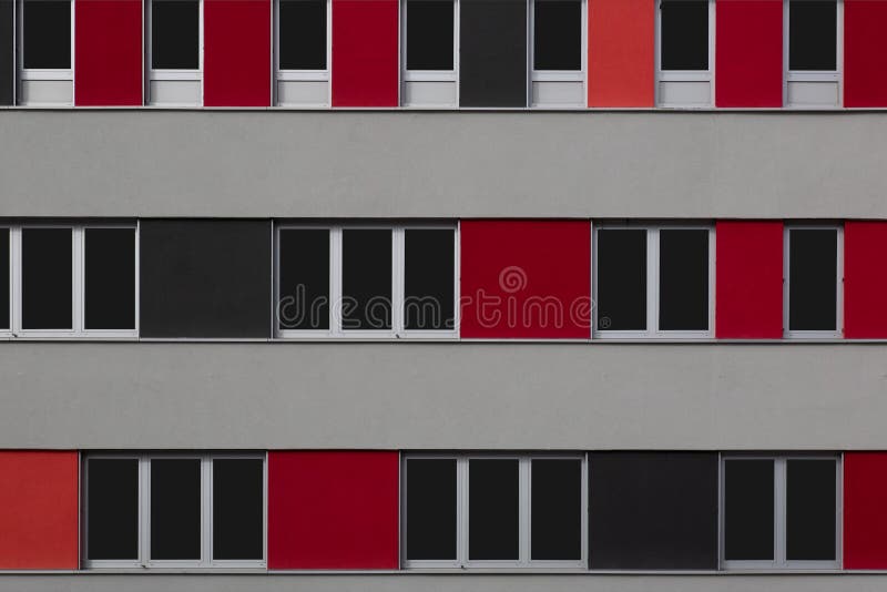 Eye-level Shot of a Colorful Facade of a Building with Windows Stock ...