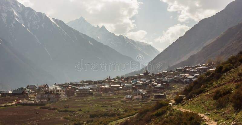 Eye-level Shot of an Old Village in the Mountains Stock Photo - Image ...