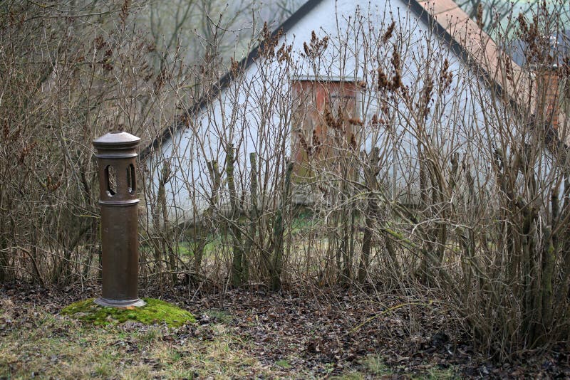 Eye-level Shot of a White House in a Forest Hidden Behind Branches ...