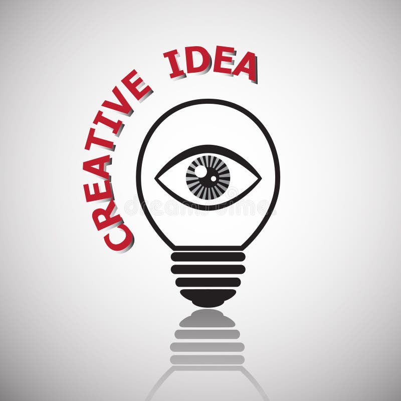 Eye with light bulb stock vector. Illustration of innovation - 41236744