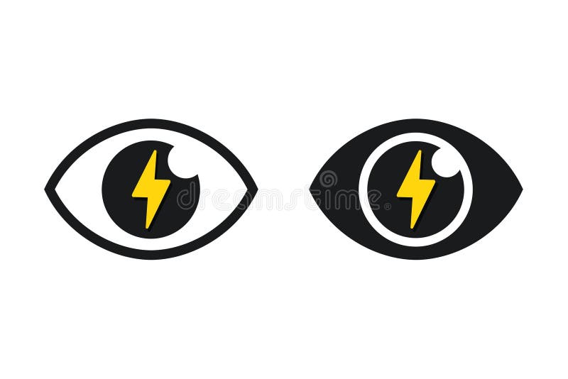 Eye Lightning Icon. Illustration Vector Stock Vector - Illustration of ...