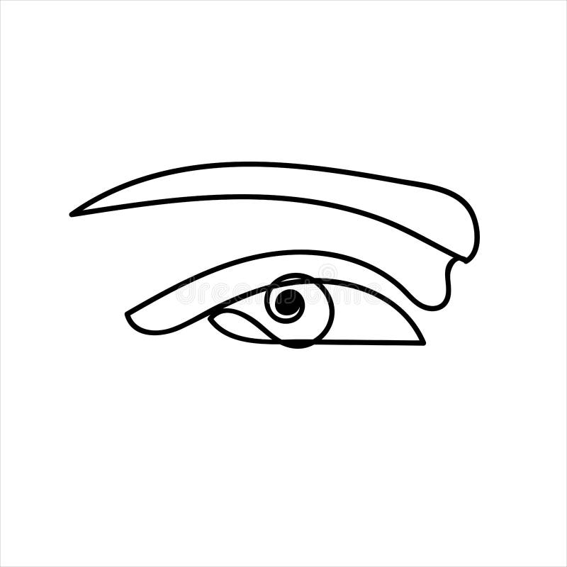 Eye Continuous Line Art Minimalistic Icon, Linear Element for Vector ...