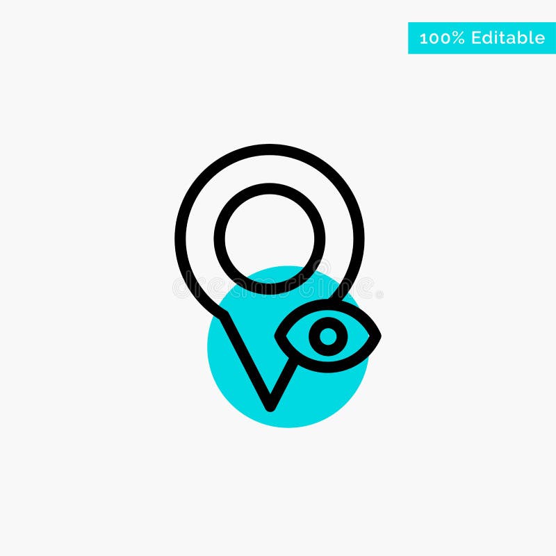 Eye, Location, Map, Pointer Turquoise Highlight Circle Point Vector ...