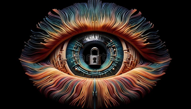 Eye with Lock Inside. Generative AI Stock Image - Image of hidden ...