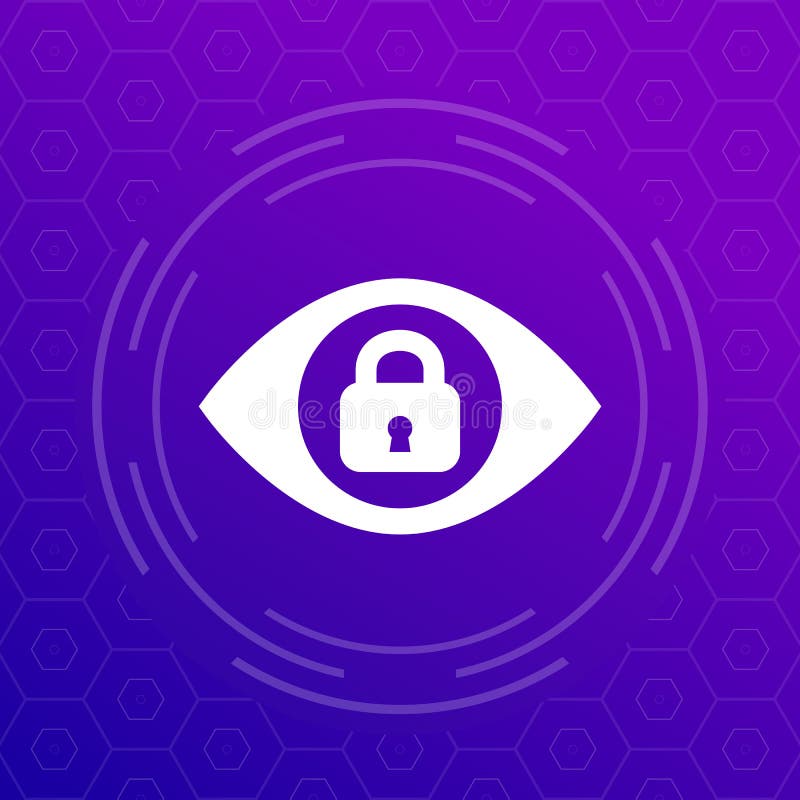 Eye and Lock, Privacy Control Icon for Web Stock Vector - Illustration ...