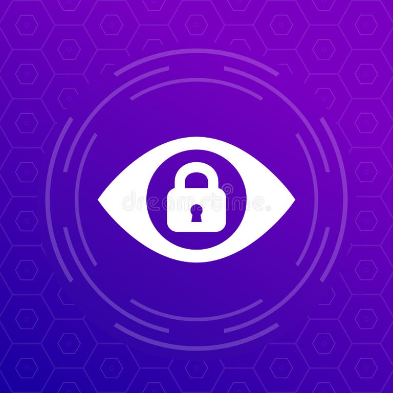 Eye and Lock, Privacy Control Icon for Web Stock Vector - Illustration ...