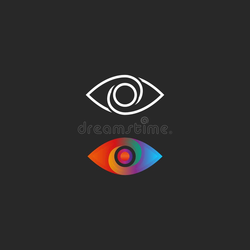 Eye Logo Gradient and Linear Style Design Element. Transition Color ...