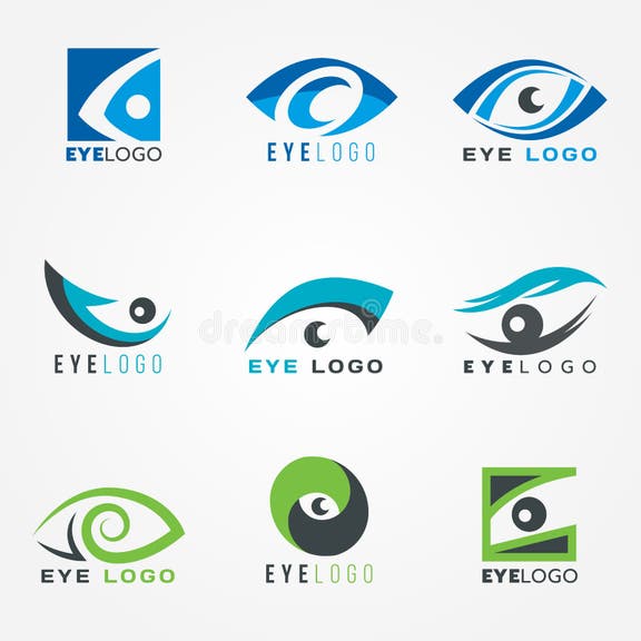 Eye Logo Sign Vector Set Graphic Design Stock Vector - Illustration of ...