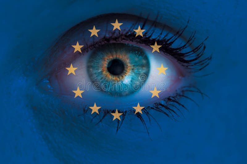 Eye europe flag stock photo. Image of yellow, state, shape - 9418514