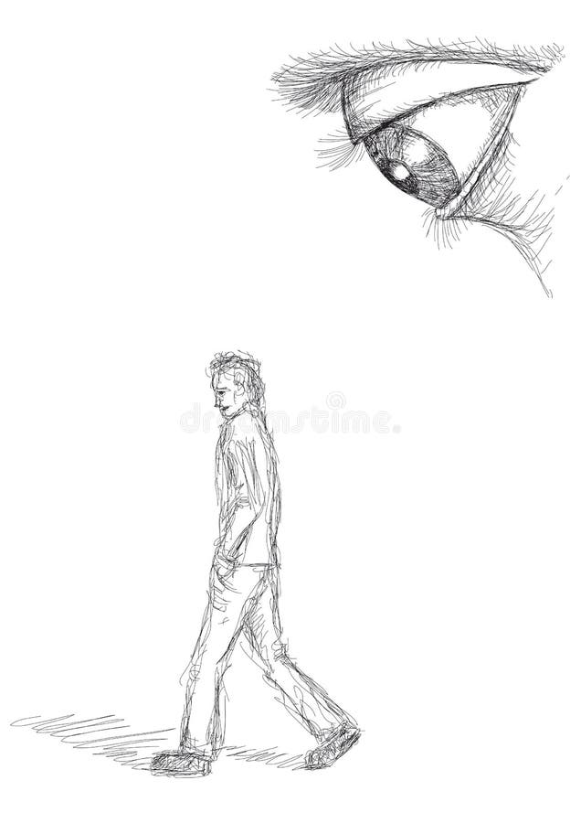 Eye that looks at a man stock vector. Illustration of contemplate ...