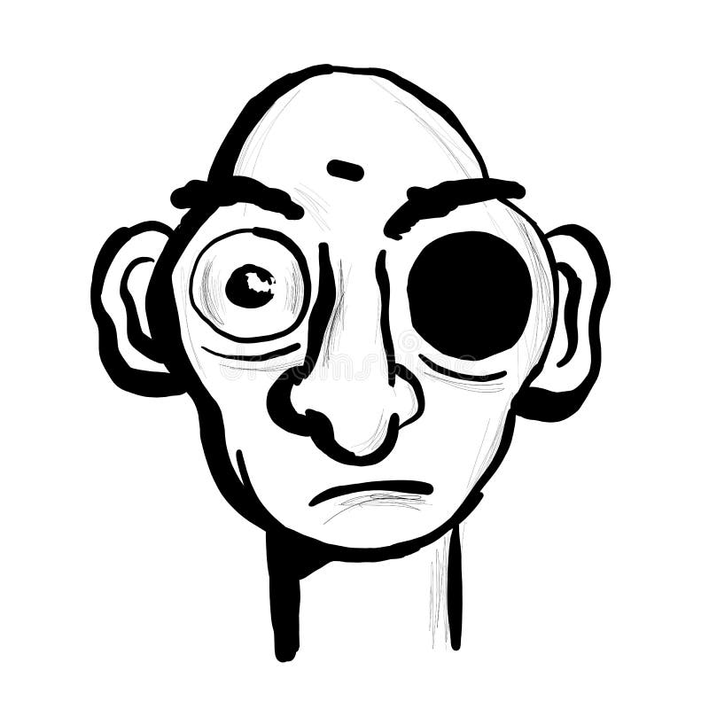 Eye Loss - Man Has Empty Black Hole instead of Missing Eye Stock Vector ...