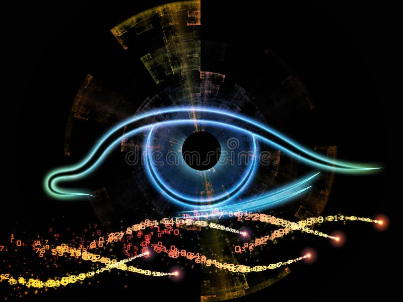 Eye of the machine stock illustration. Illustration of design - 25921770