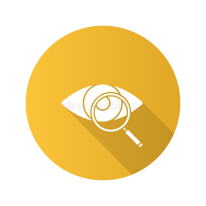 Eye with Magnifying Glass Flat Design Long Shadow Glyph Icon Stock ...