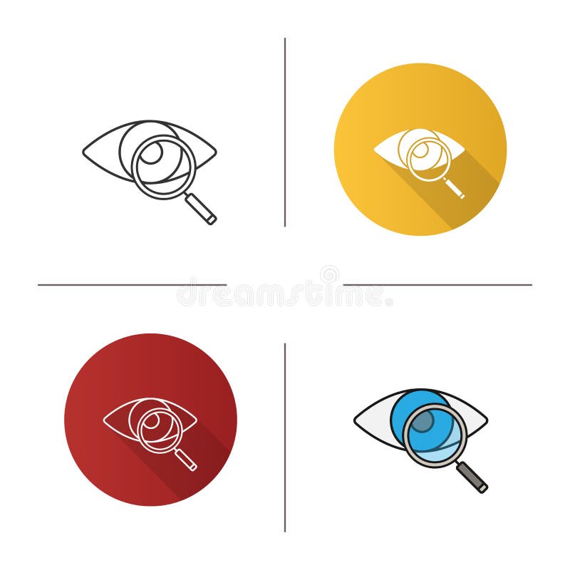 Eye With Magnifying Glass Icon Stock Vector - Illustration of magnifier ...