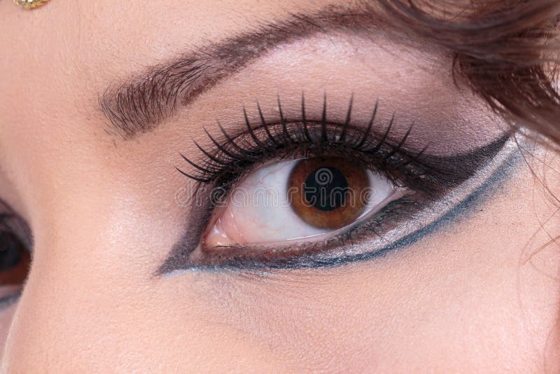 Eye Make-up is Like an Arrow Stock Photo - Image of macro, eyebrow ...