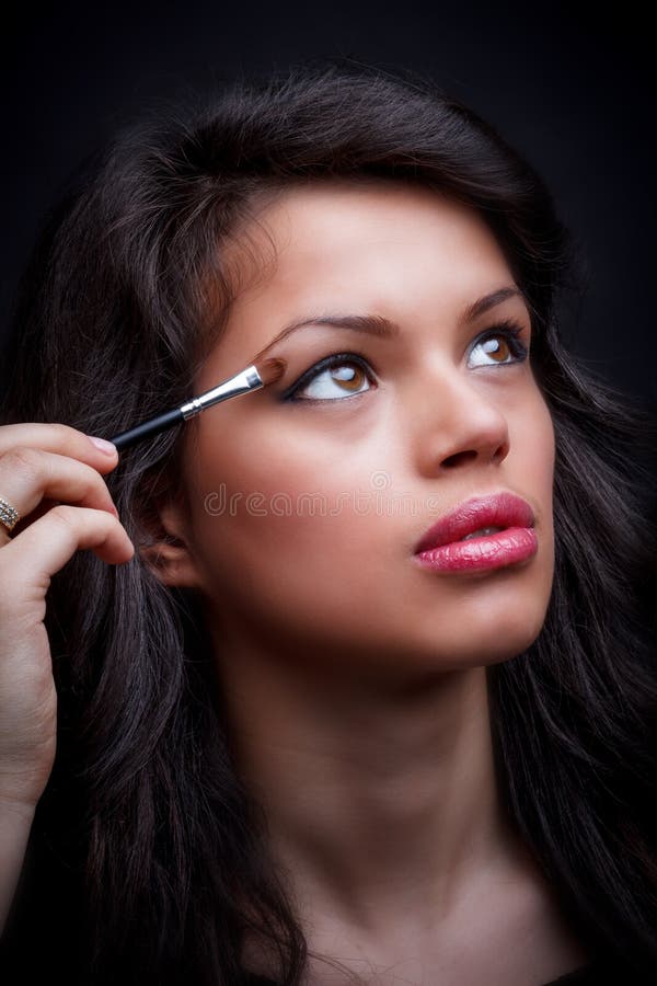 Eye makeup stock photo. Image of look, powder, hand, girl - 38056022