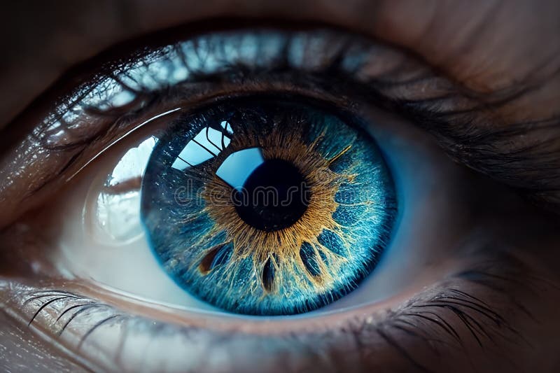 The Eye of Man, the Blue Eye of a Young Girl Stock Illustration ...
