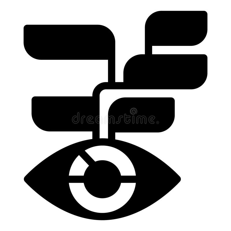 Eye with Many Dialog Bubbles Solid Icon, Neural Network Concept. Vector ...