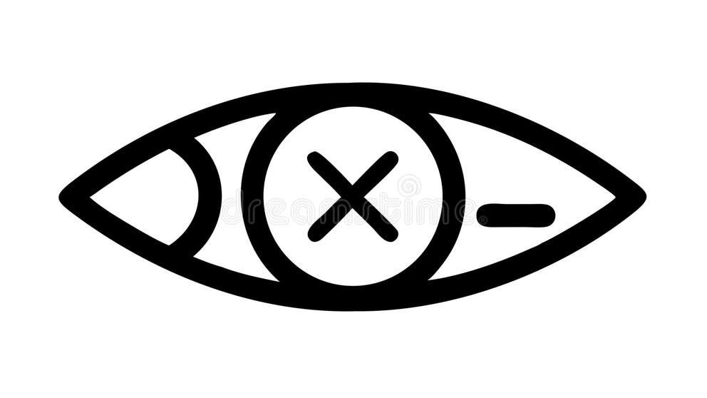Eye with X Mark Icon for Vision Issues or Optometry , Vector Design ...