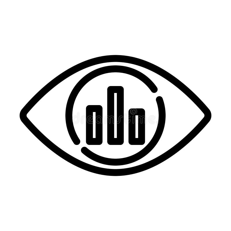 Eye with Market Chart Inside Pupil Icon Stock Vector - Illustration of ...
